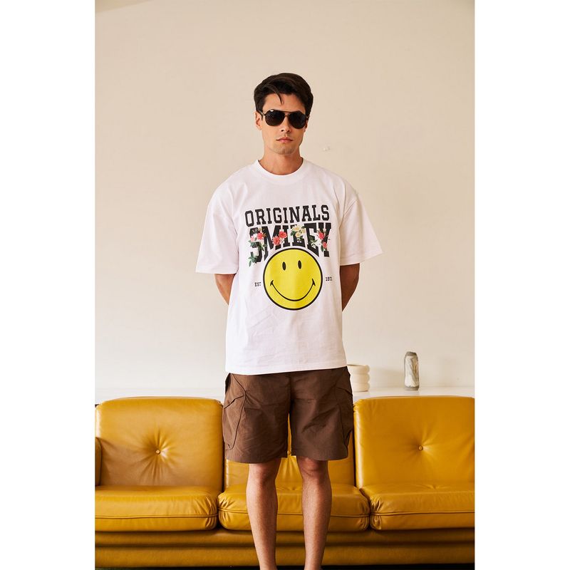 Buy Bonkers Corner Men White Cotton Typography Regular Fit T-Shirt Online