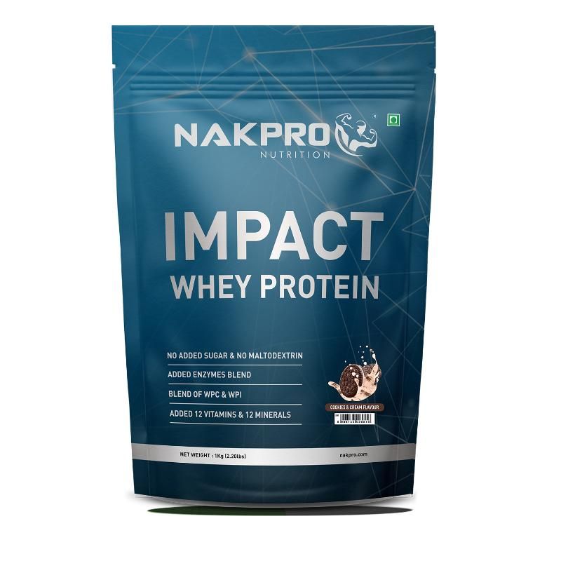 Buy NAKPRO Impact Whey Protein Powder - Cookies & Cream Online