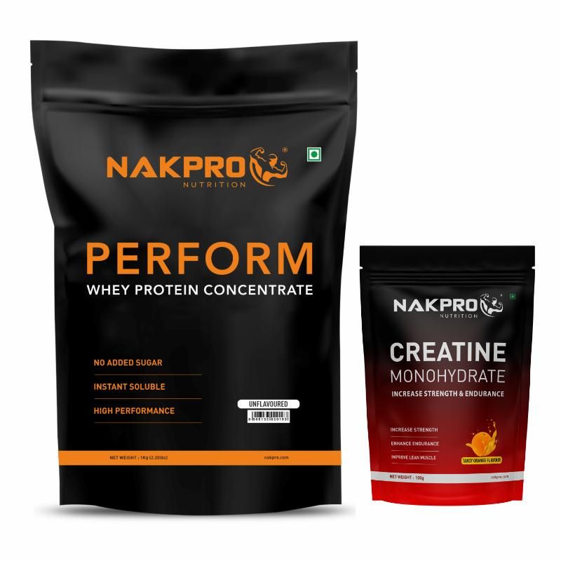Buy NAKPRO Perform Whey Protein Isolate Unflavoured With Creatine ...