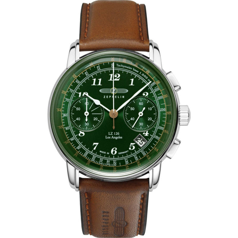 Buy Zeppelin LZ 126 Los Angeles Date Analog Dial Color Green Men Watch ...