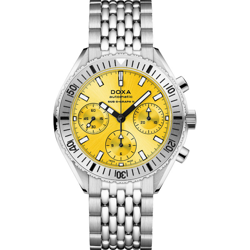 Buy Doxa Sub 200 C-Graph Ii Analog Dial Color Yellow Men Watch 797.10 ...