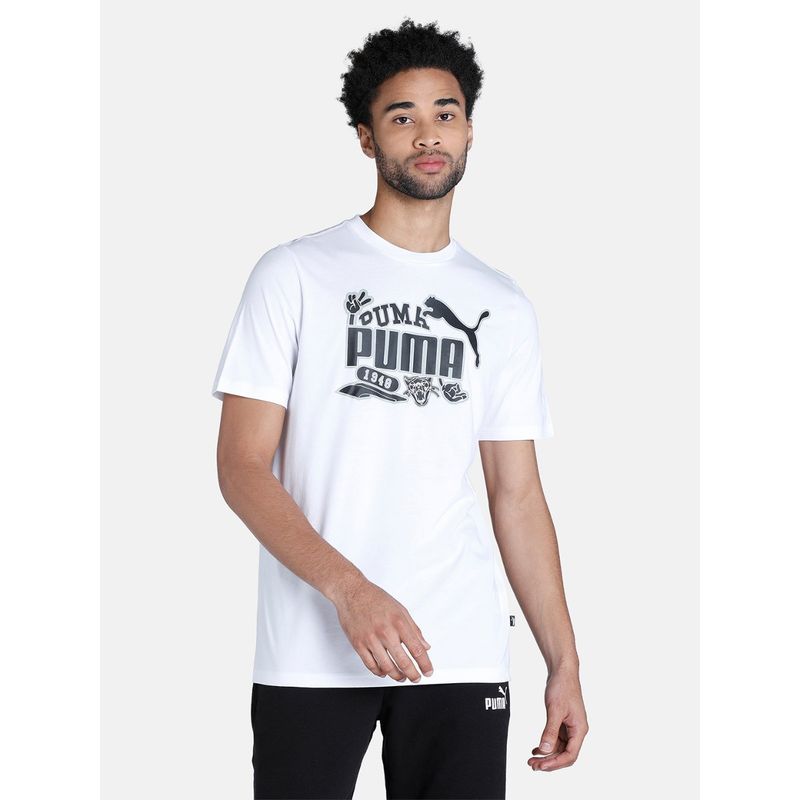 Buy Puma Graphics Icon Mens White T-shirt Online