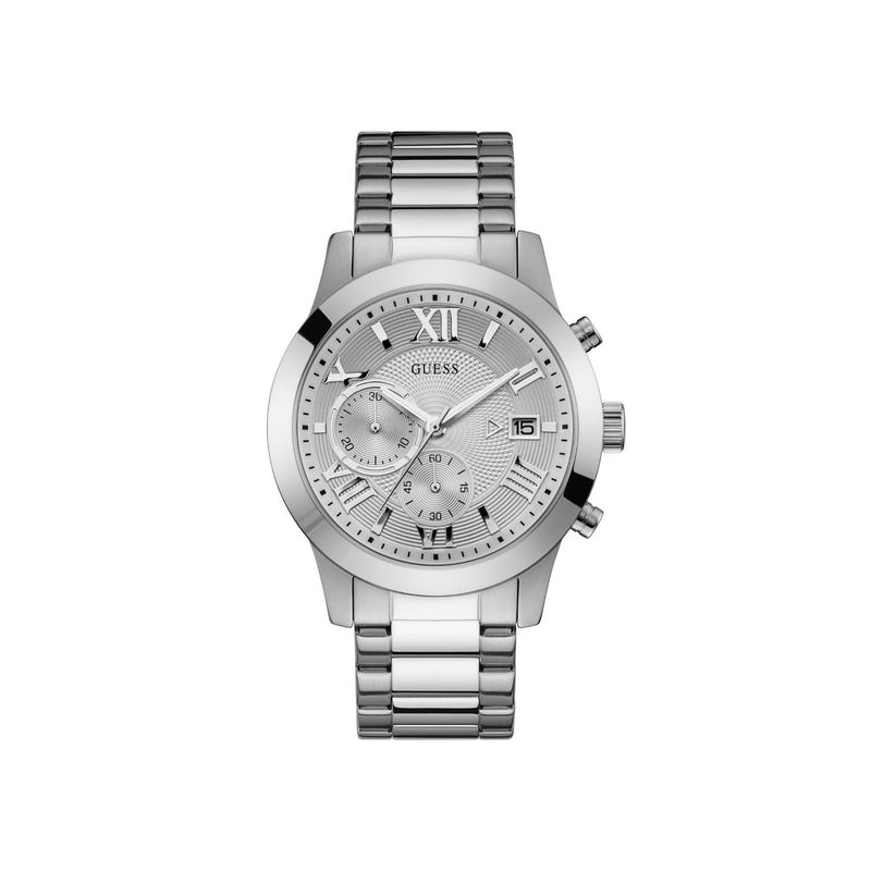 Buy Guess Men Silver Round Stainless Steel Dial Analog Watch-W0668G7 Online