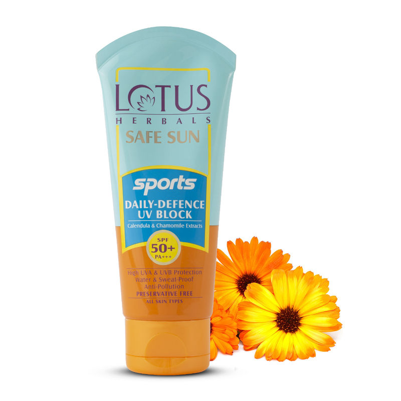 Buy Lotus Herbals Safe Sun Sports Daily-defence Uv Block Sunscreen SPF ...