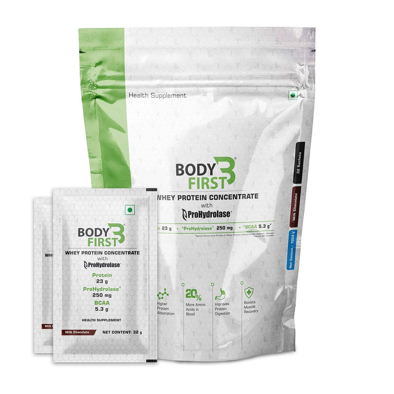 Buy BodyFirst Whey Protein Concentrate With ProHydrolase Milk Chocolate ...