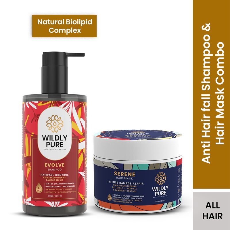 Buy Wildly Pure Hair fall control Shampoo & Mask Combo with Natural ...
