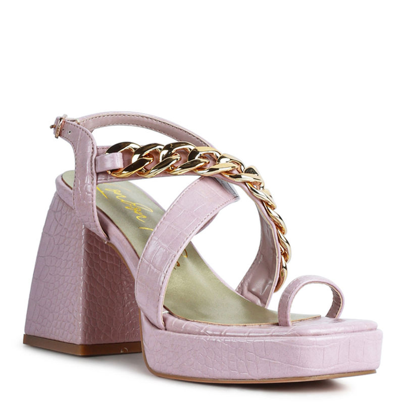 Buy London Rag Textured Pink Heels Online