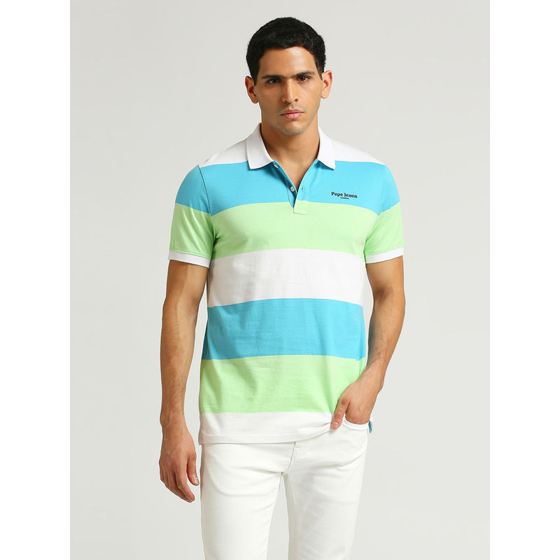 Buy Pepe Jeans Ralph Bright Summer Striper Polo T-shirt Online