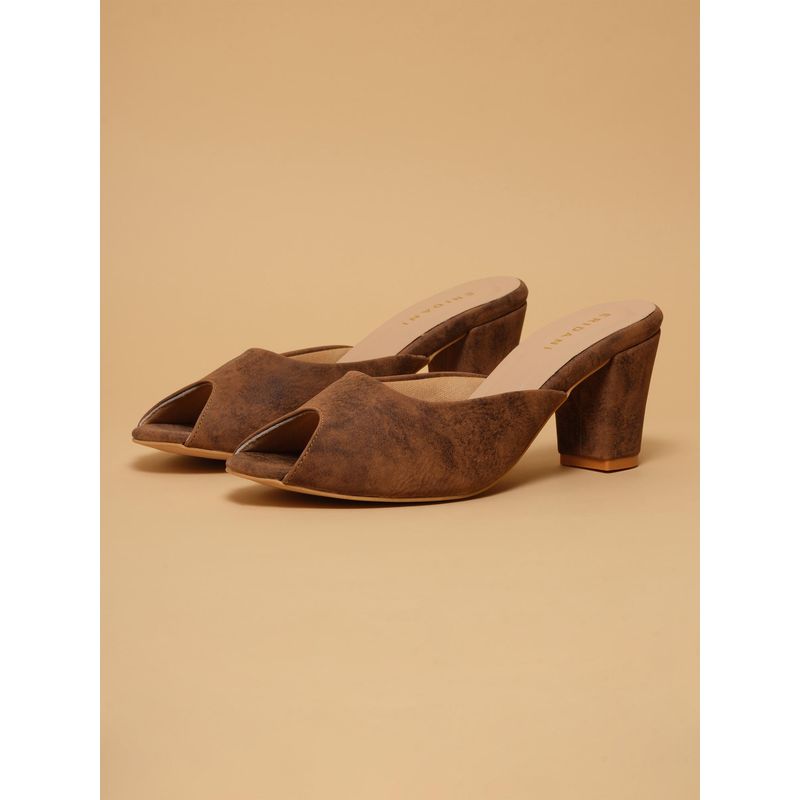 Buy Eridani Phebe Brown Workwear Sandal Heels Online