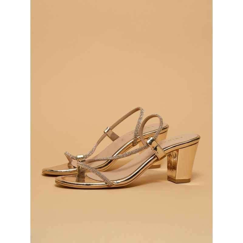 Buy Eridani Yuna Gold Rhinestone Sandal Heels Online