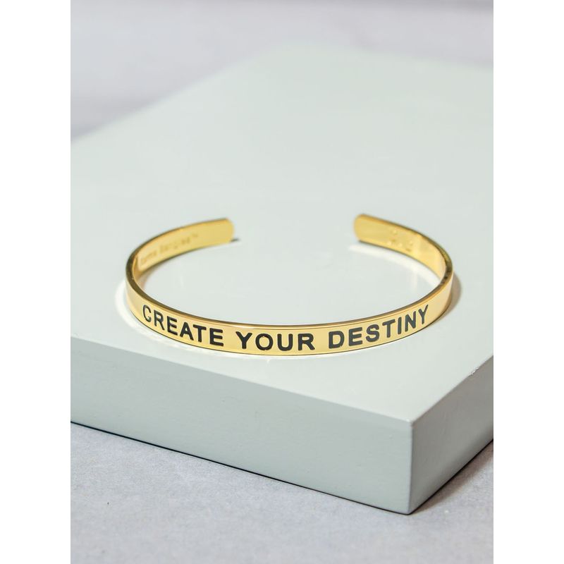 Buy Pipa Bella by Nykaa Fashion 18K Gold Plated Create Your Destiny Karma Bangle Online