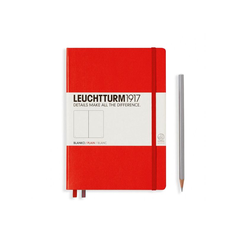 Leuchtturm1917 Medium A5-Size Hard Cover Notebook (Plain) - Red: Buy ...