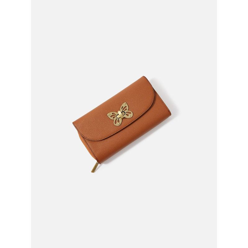 Buy Accessorize London Women'S Faux Leather Brown Butterfly Large ...