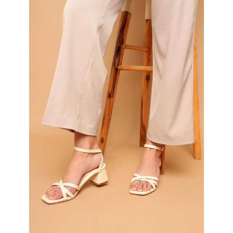 Buy Truffle Collection Beige Solid Heels Online