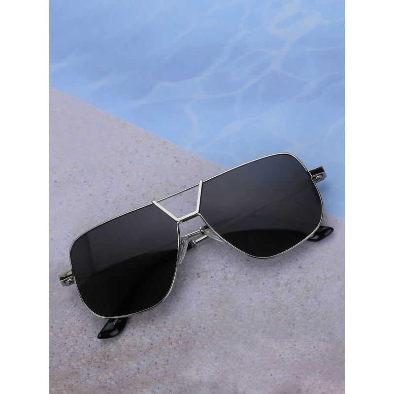 Buy Carlton London Premium Silver with Grey & Polarised Lens Rectangle ...