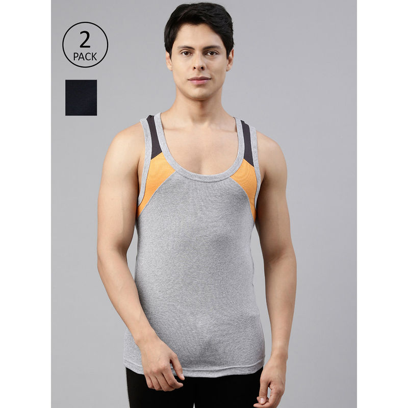 Buy Dixcy Scott Mens Trendy Gym Vest Body Fit Solid Innerwear (pack Of ...
