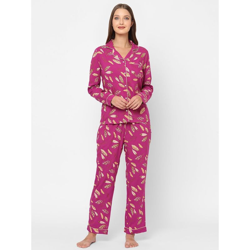 Buy MAYSIXTY Pink Classic Shirt and Pyjama (Set of 2) Online