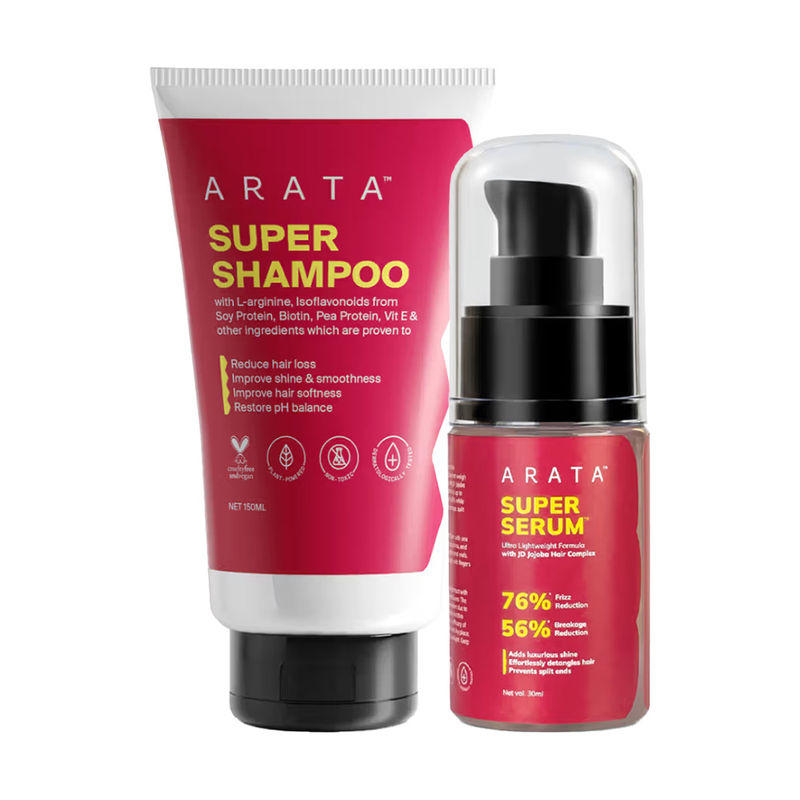 Buy Arata Super Shampoo & Super Serum Travel Kit For Damage Repair ...