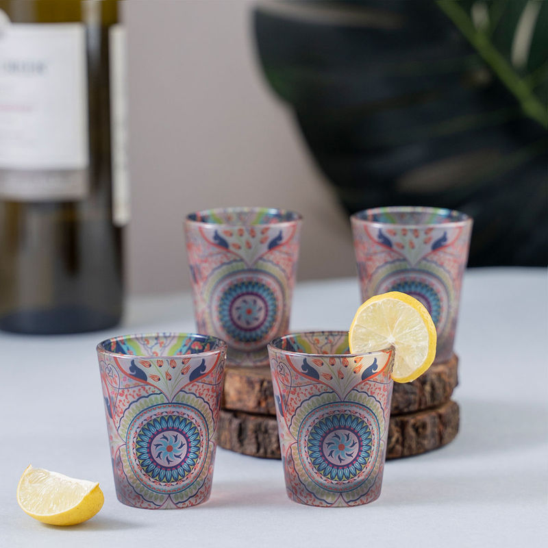 Buy KOLOROBIA Turkish Fervor Frosted Shot Glass Set of 4 Online