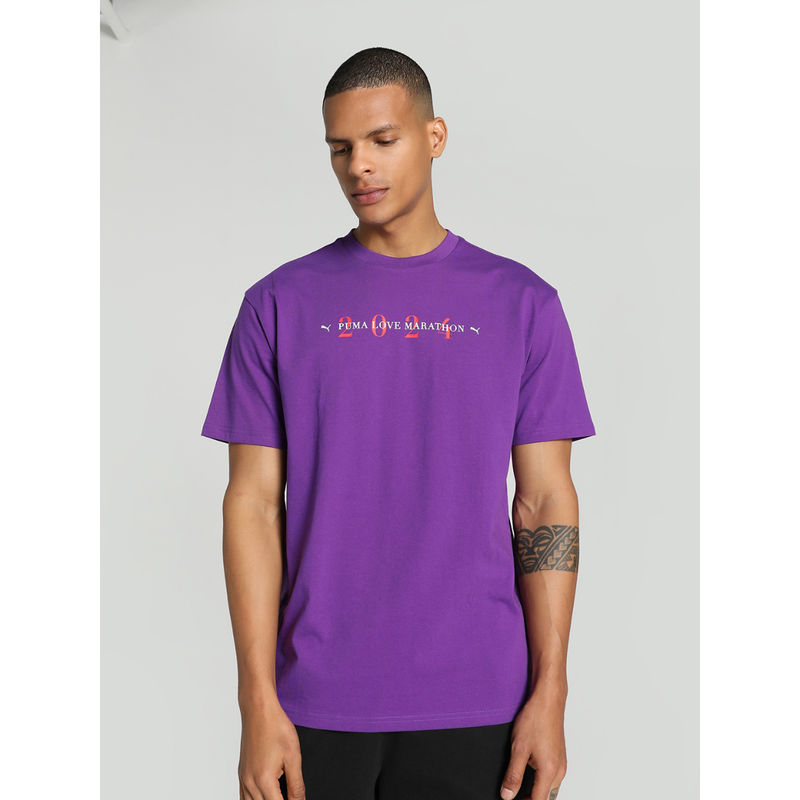 Buy Puma LOVE MARATHON Unisex Purple T-Shirt Online