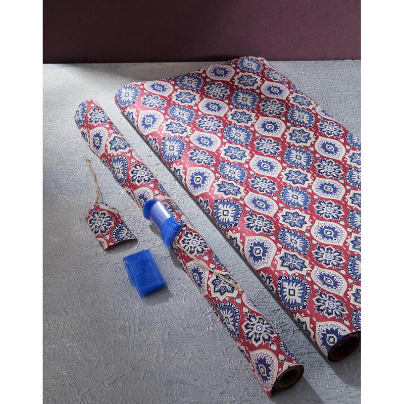 Buy Fabindia Blue Ajrakh Paper Wrapping Sheets Online