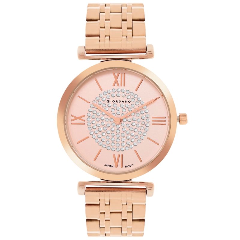 Buy Giordano Women Peach Round Dial Analog Stylish Watch Online