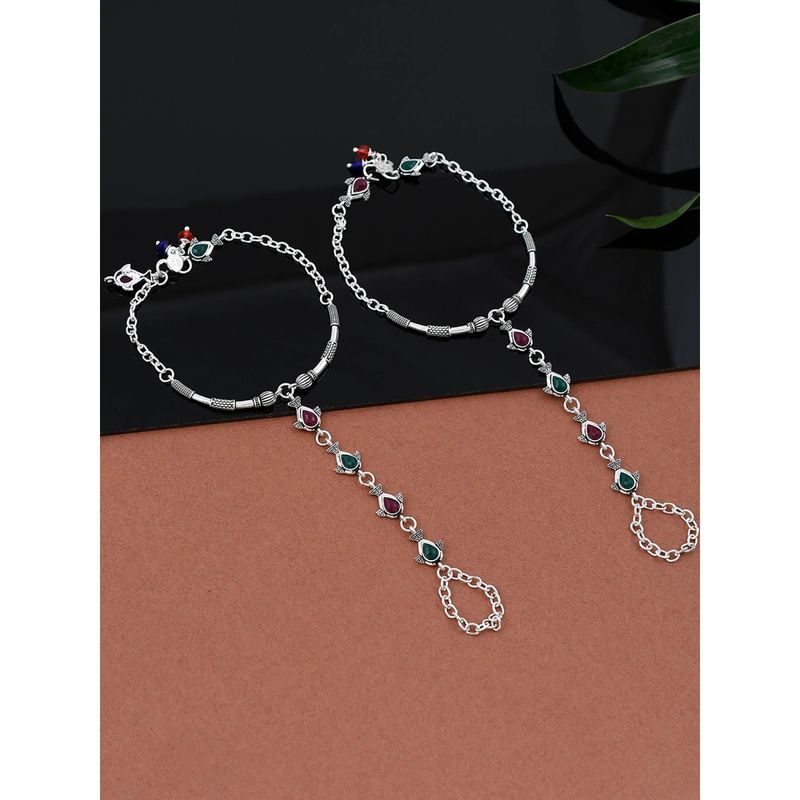 Buy Silvermerc Designs Silver Brass Anklets Online