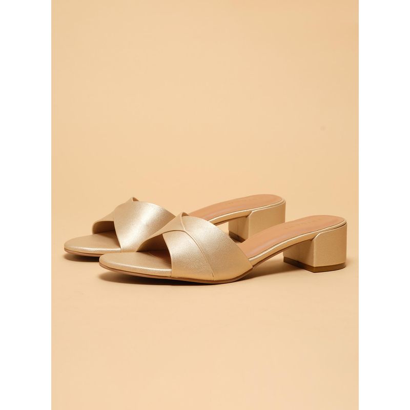 Buy Eridani Hayden Gold Slip On Sandal Heels Online