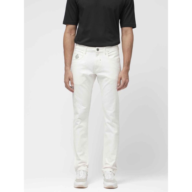 Buy Rare Rabbit White Solid Slim Fit Jeans Online