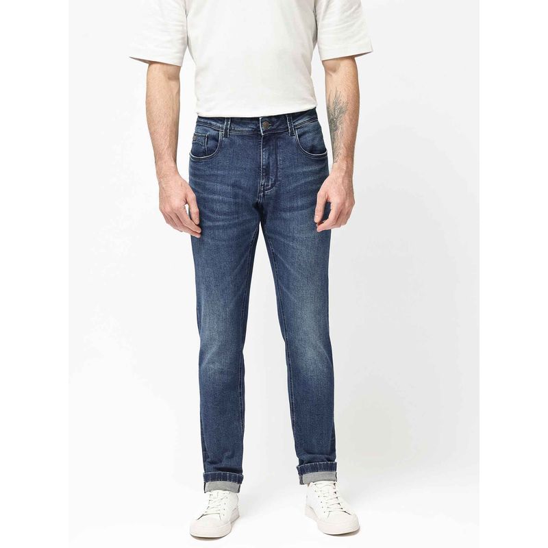 Buy Rare Rabbit Blue Solid Slim Fit Jeans Online