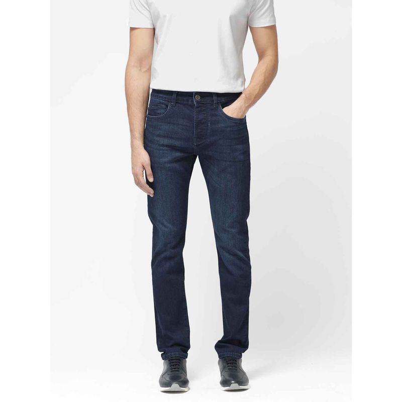 Buy Rare Rabbit Blue Solid Regular Fit Jeans Online
