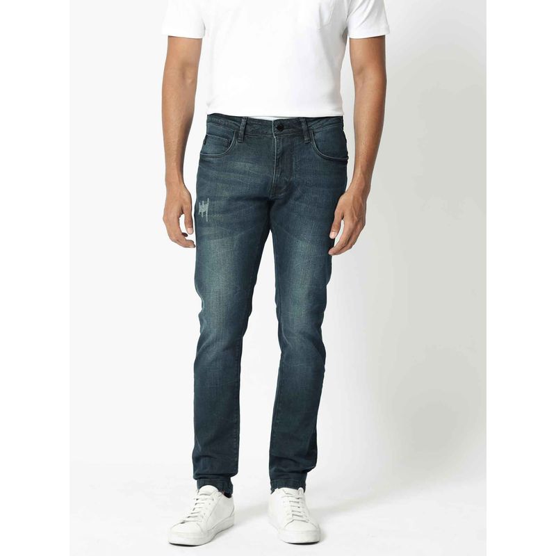 Buy Rare Rabbit Blue Solid Slim Fit Jeans Online