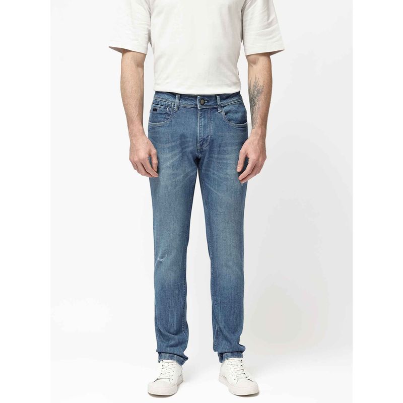Buy Rare Rabbit Blue Solid Slim Fit Jeans Online