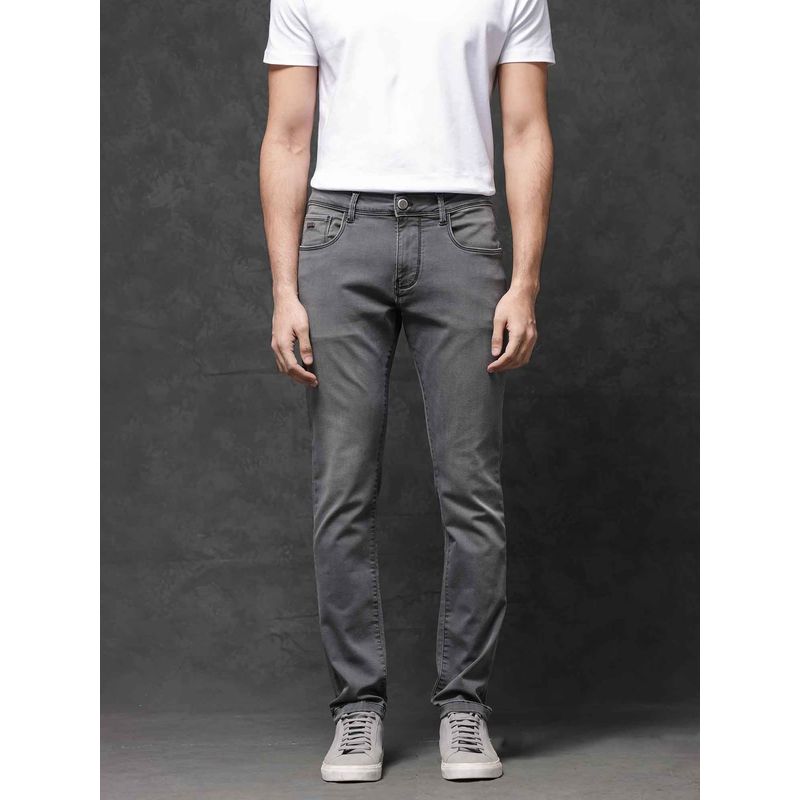 Buy Rare Rabbit Grey Solid Slim Fit Jeans Online