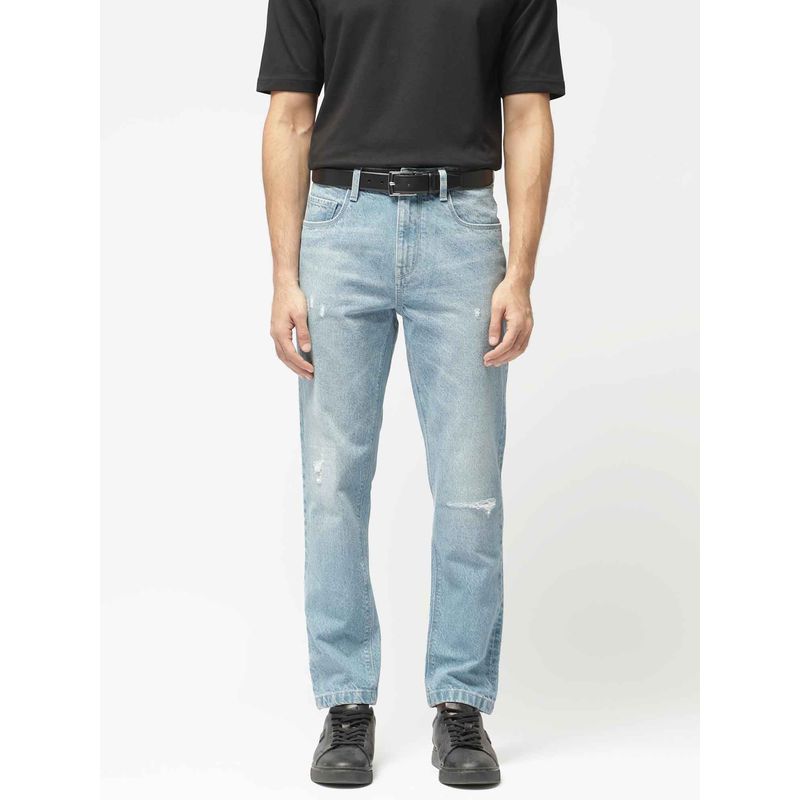 Buy Rare Rabbit Blue Solid Regular Fit Jeans Online