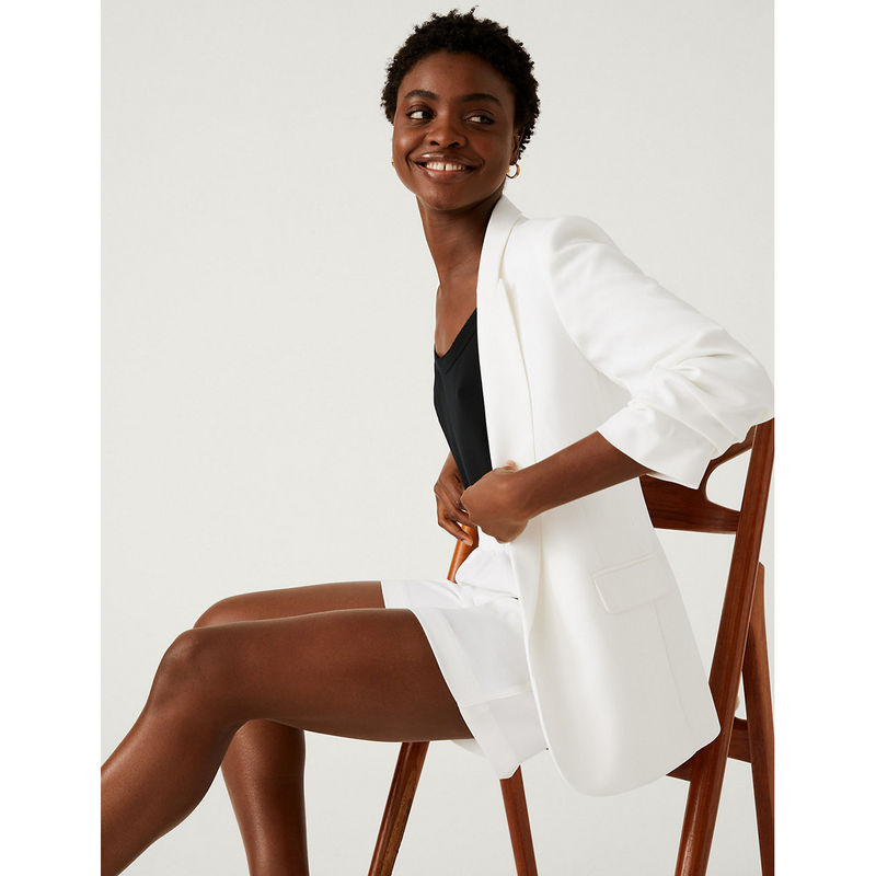 Buy Marks & Spencer White Long Sleeve Blazer Online