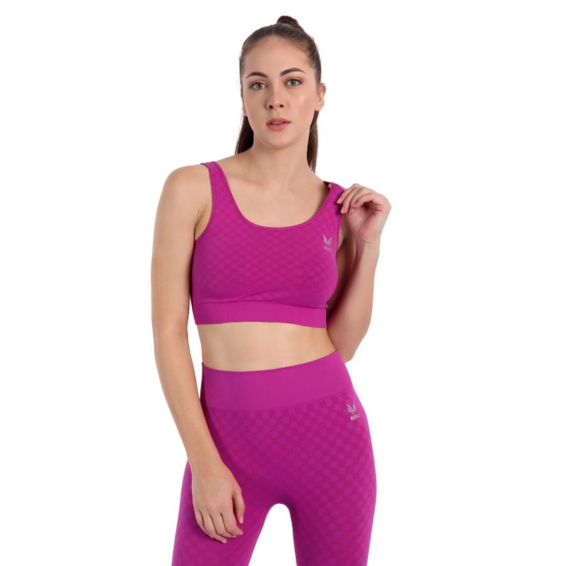 Buy Heka Chess Move Scoop Neck Padded Sports Bra Blessing Purple Online