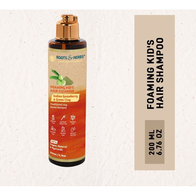 Buy Roots & Herbs Indian Gooseberry & Green Clay Foaming Kids Hair ...