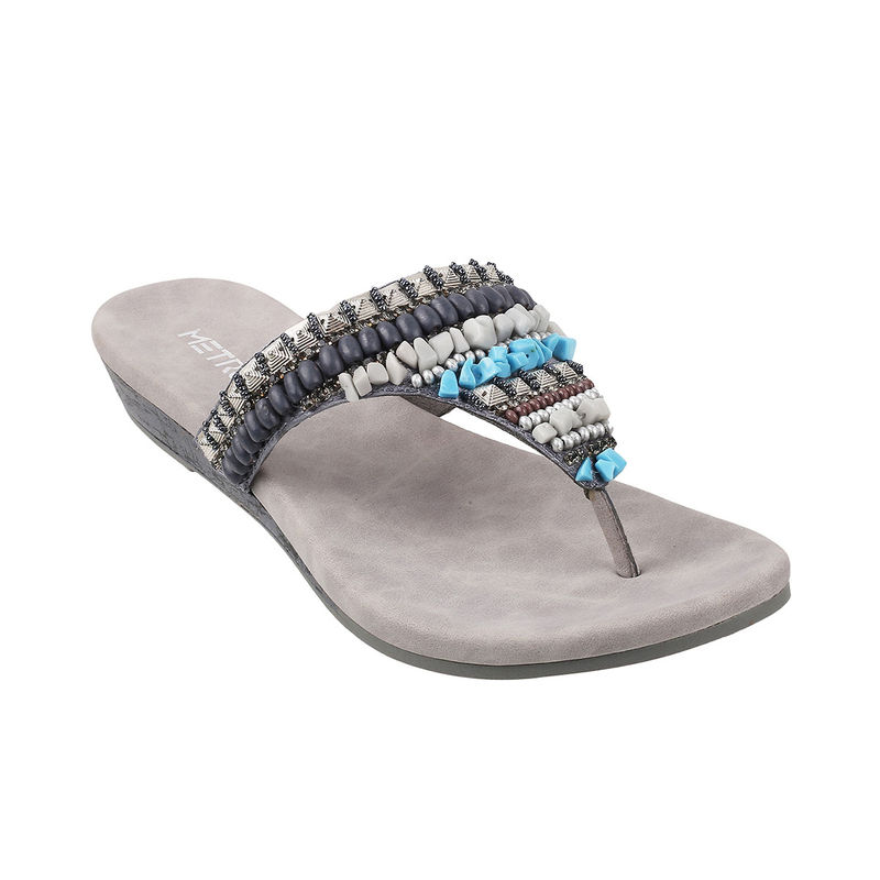 Buy Metro Women Grey Sandals Online
