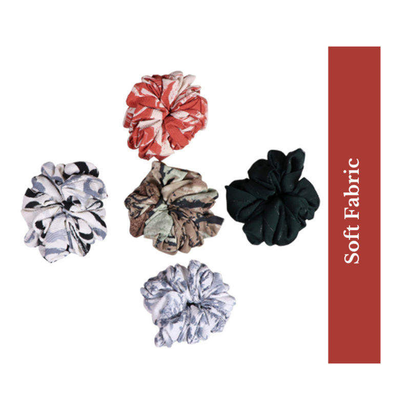 Buy Rhe Cosmetics BreezyBun Hair Scrunchies-Mix Colour- 5Pcs Online