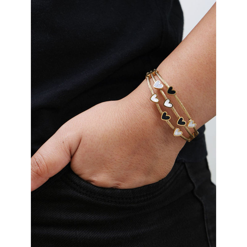 Buy Viari Accessories Bnw Heart Bangle Online