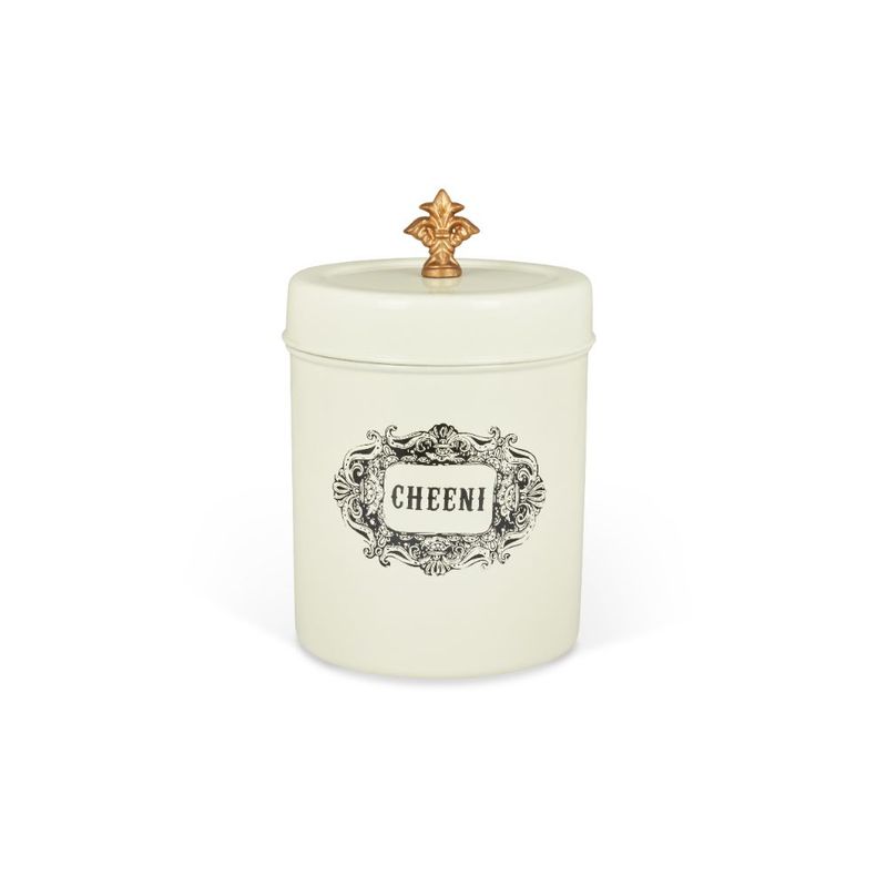 Buy Living With Elan Cheeni Stainless steel 500ml Canister-Off white Online