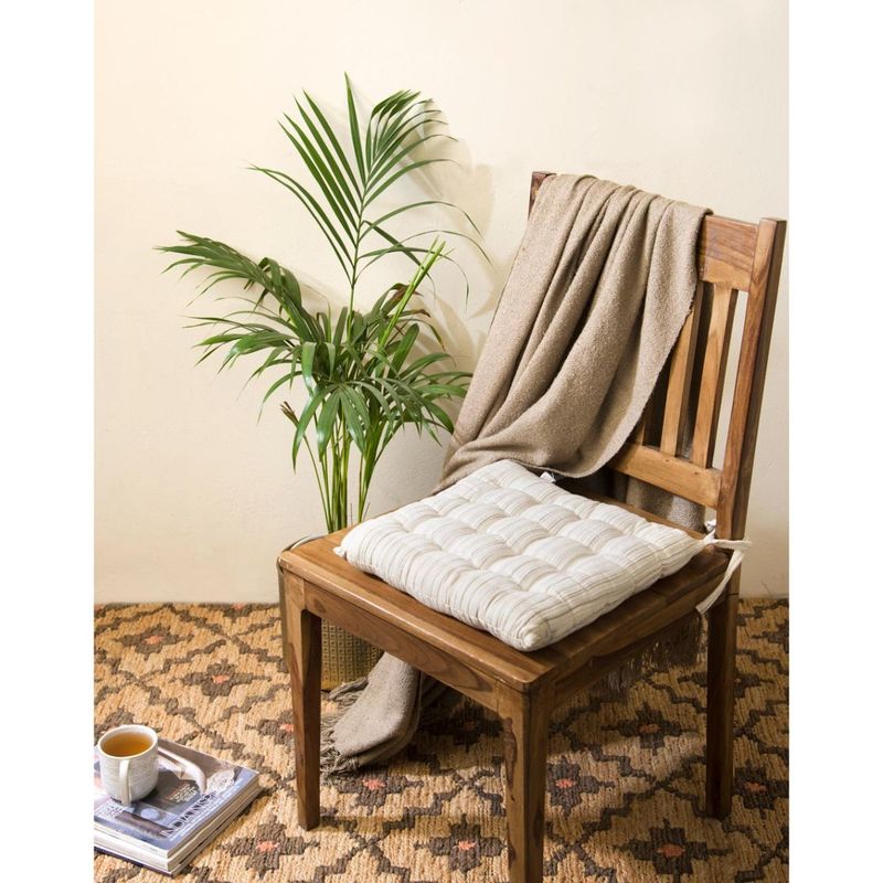 Buy Fabindia Beige Cotton Woven Chair Pad Online