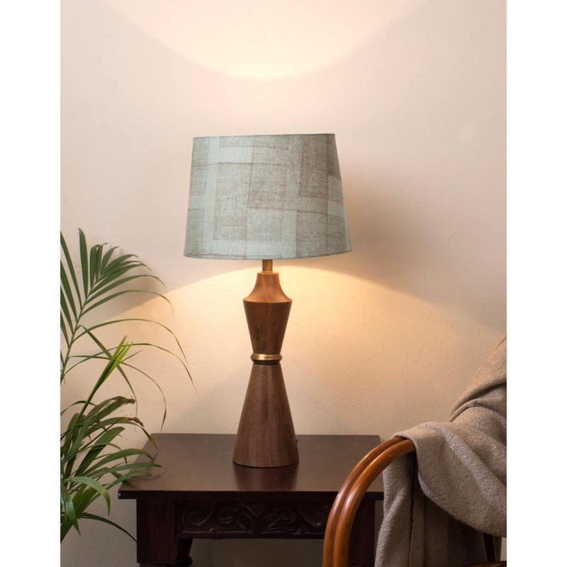 Buy Fabindia Green Fabric Symphony Tapered Drum Lamp Shade Online