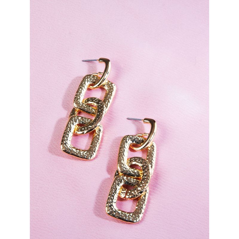 KAZO Golden Rectangular Chain Danglers: Buy KAZO Golden Rectangular ...