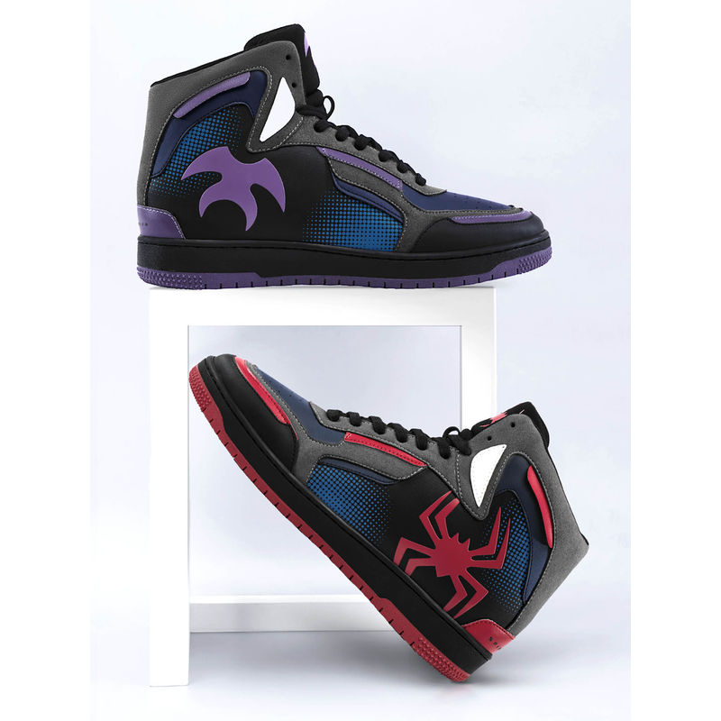 Buy The Souled Store Official Spider-Man: Spiderverse Split Men Mid Top ...