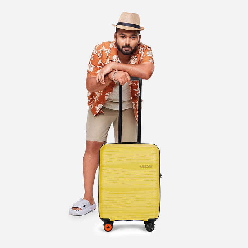 Buy Nasher Miles Nicobar Hard-Sided Polypropylene Yellow and Navy Blue ...