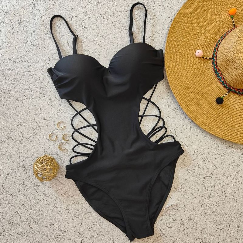 Addery Scarlet String Monokini-backless-padded -strappy -swimwear Black ...