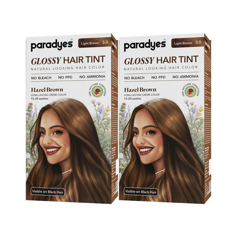 Buy Paradyes Hazel Brown Glossy Hair Tint Semi-Permanent 5.0 Light ...
