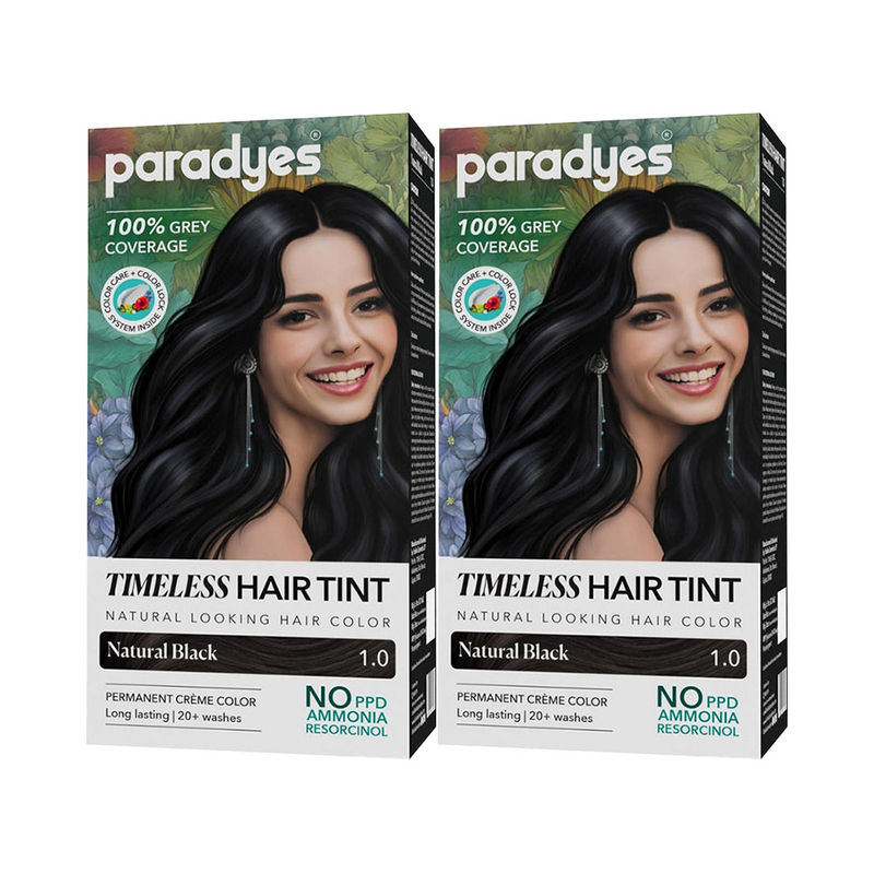 Buy Paradyes Timeless Permanent 1.0 Natural Black Creme Hair Colour ...
